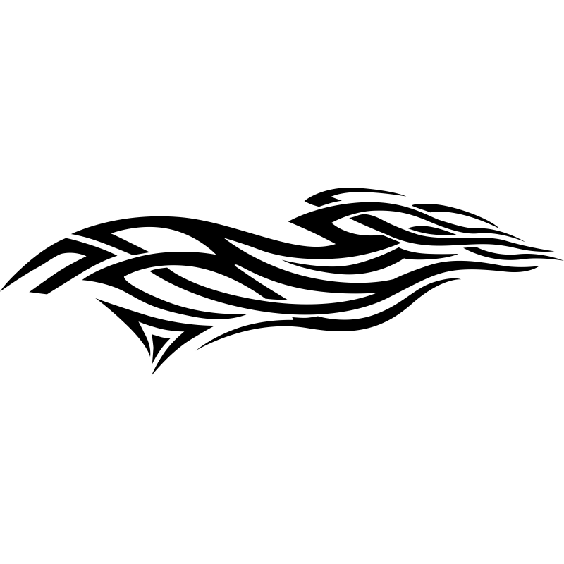 Las líneas tribales de este tatuaje adhesivo parecen formar un abstracto ca